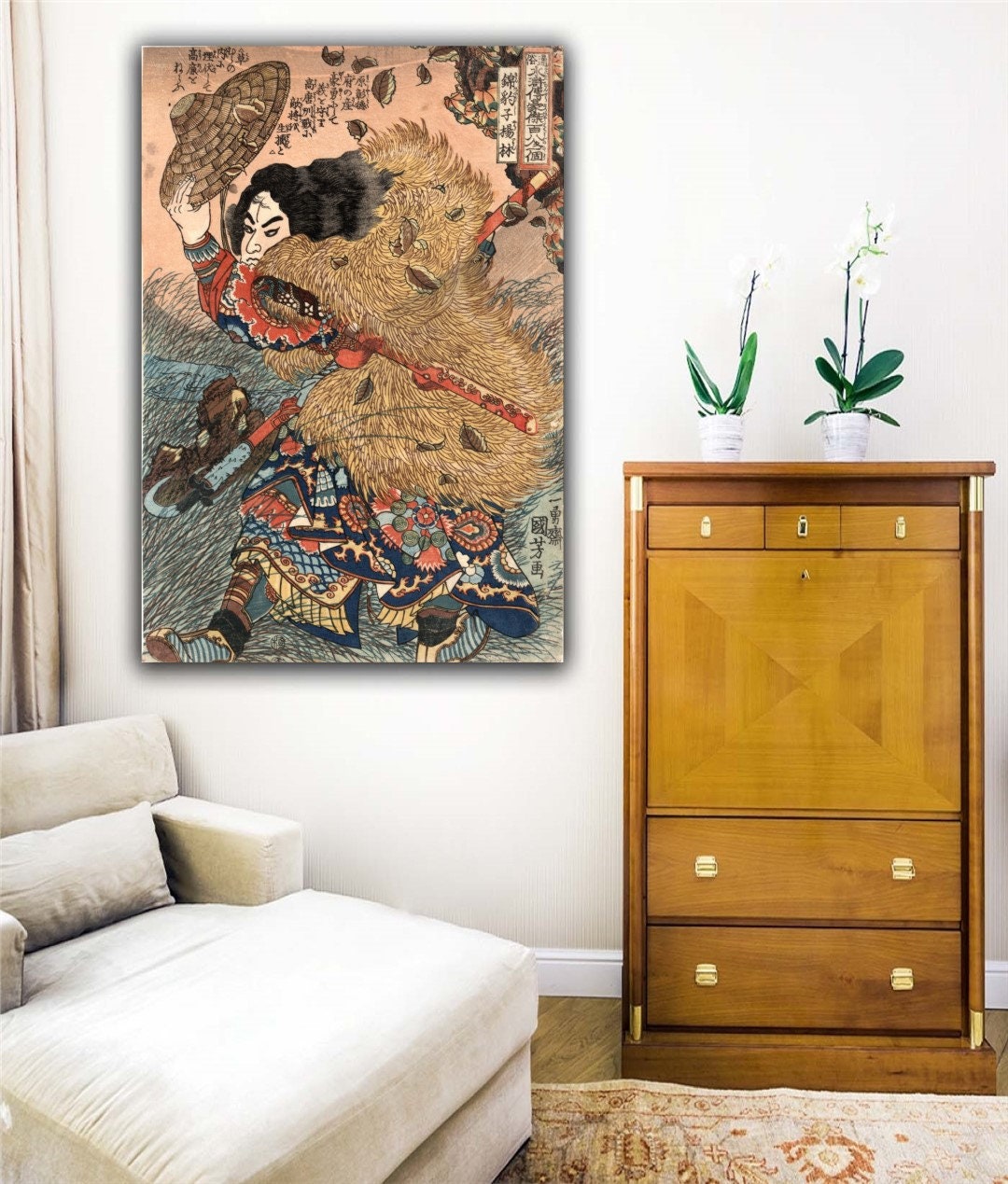 Utagawa Kuniyoshi Suikoden, Yang Lin, Hero of the Suikoden Water Margin ...