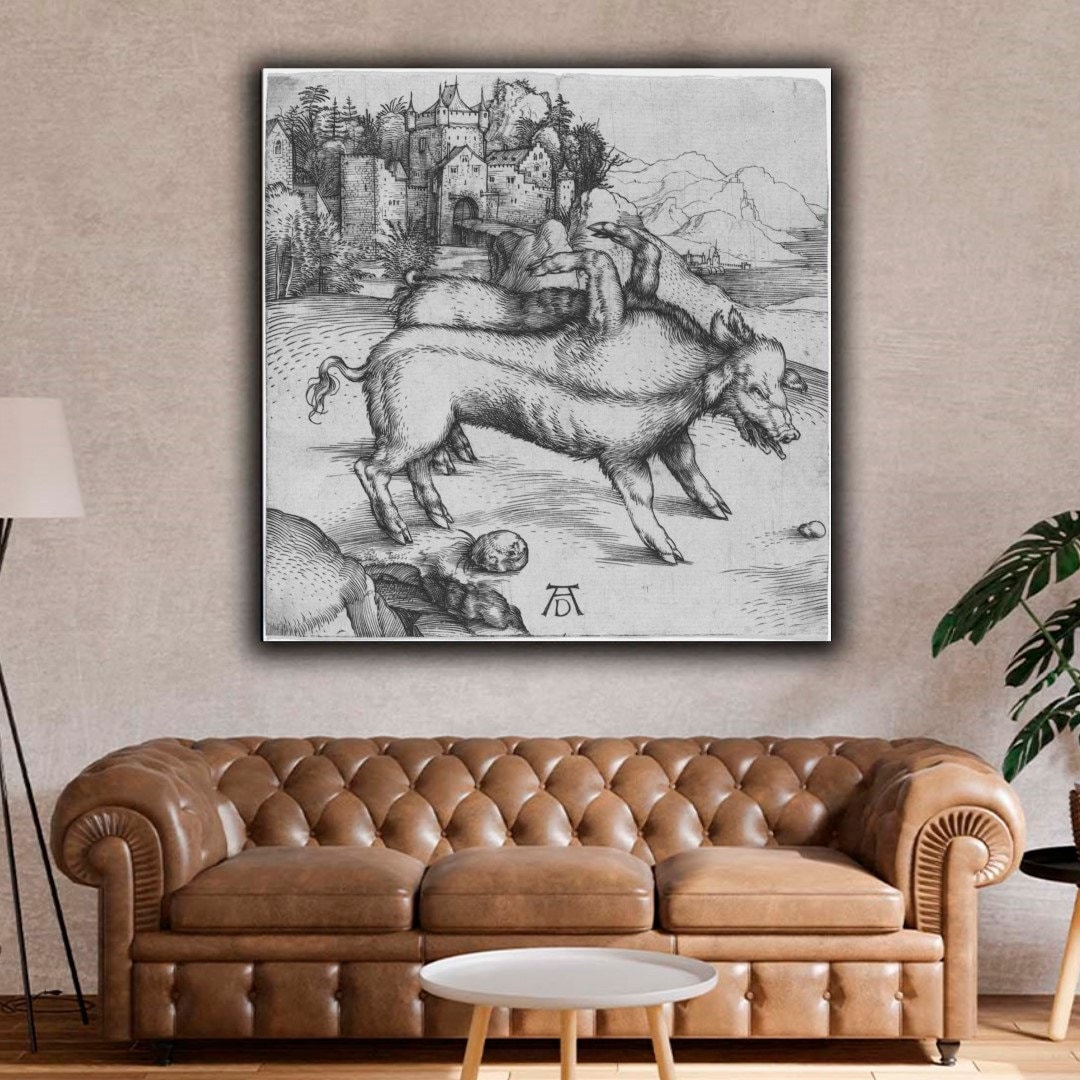 Albrecht Dürer the Monstrous Pig of Landser 1496 Canvas Print Wall Art ...