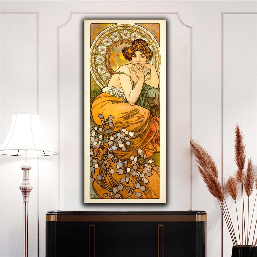 Alphonse Mucha the Precious Stones Topaz Canvas Print Wall Art,mucha ...