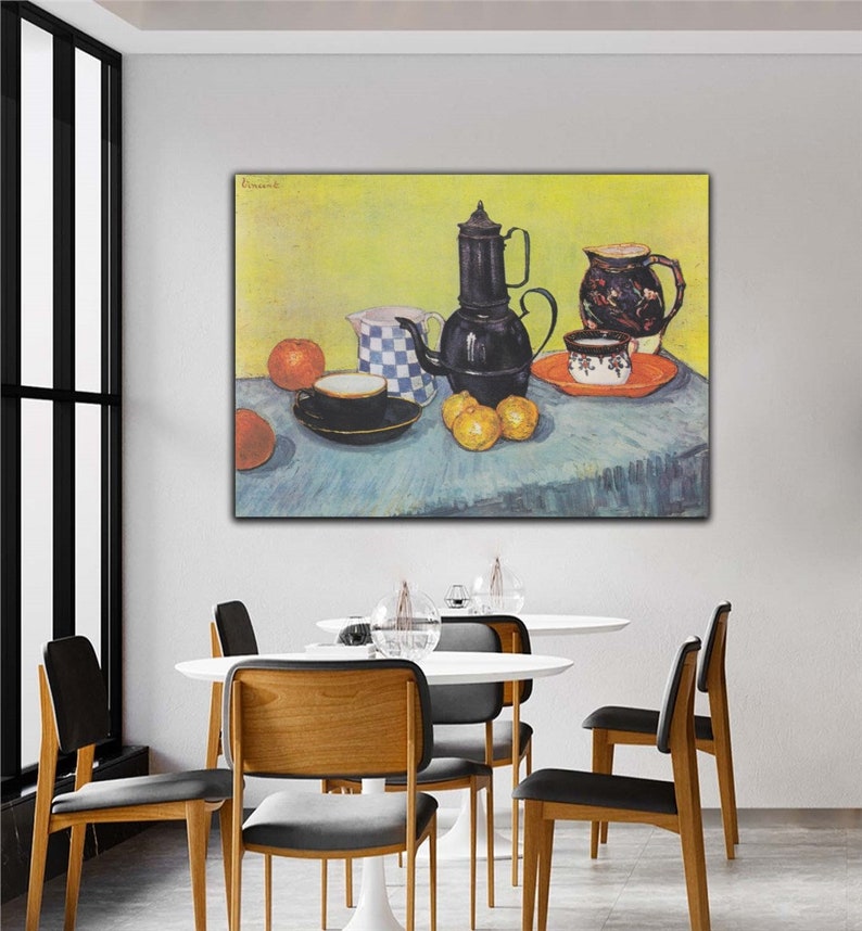 Van Gogh Still Life With Coffee Pot Dishes and Fruit 1888 Canvas Print ...