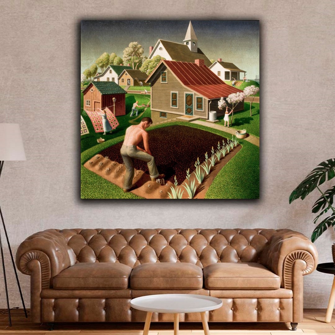 Grant Wood Spring in Town 1941 Canvas Print Wall Art,grant Wood ...