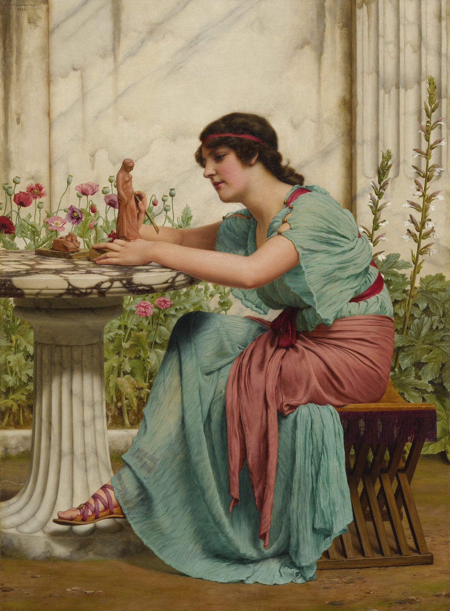 John William Godward A Dilettante 1922 Canvas Print Wall Art,godward ...