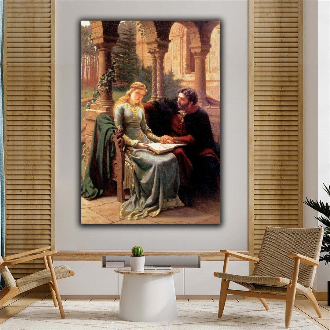 Edmund Leighton Abelard and His Pupil Heloise 1882 Canvas Print Wall ...