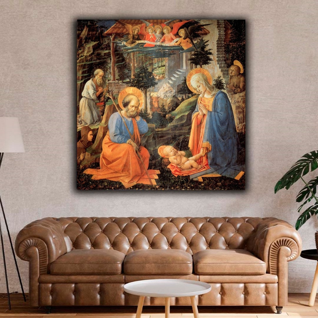 Filippo Lippi Adoration of the Child 1453 Canvas Print Wall Art,lippi ...