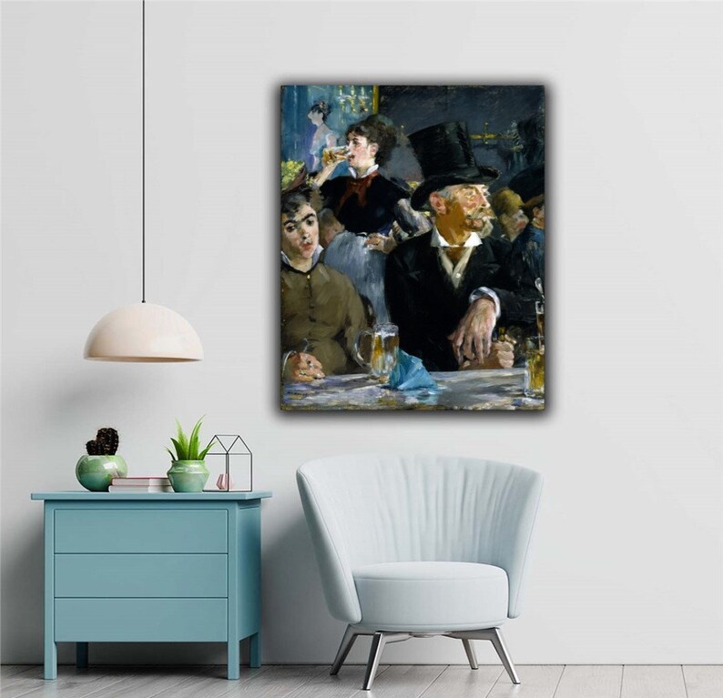 Edouard Manet at the Café 1879 Canvas Print Wall Art,cafe Poster,manet Painting,café Print ...