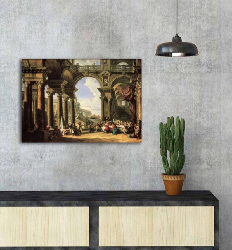 Giovanni Paolo Panini the Wedding at Cana 1725 Canvas Print Wall Art ...