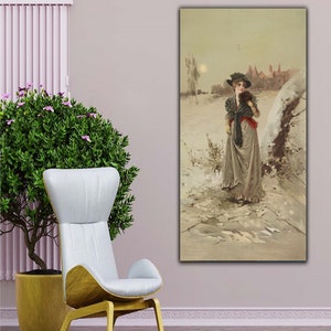 Edward Percy Moran the Winter Girl 1895 Canvas Print Wall Art,moran ...