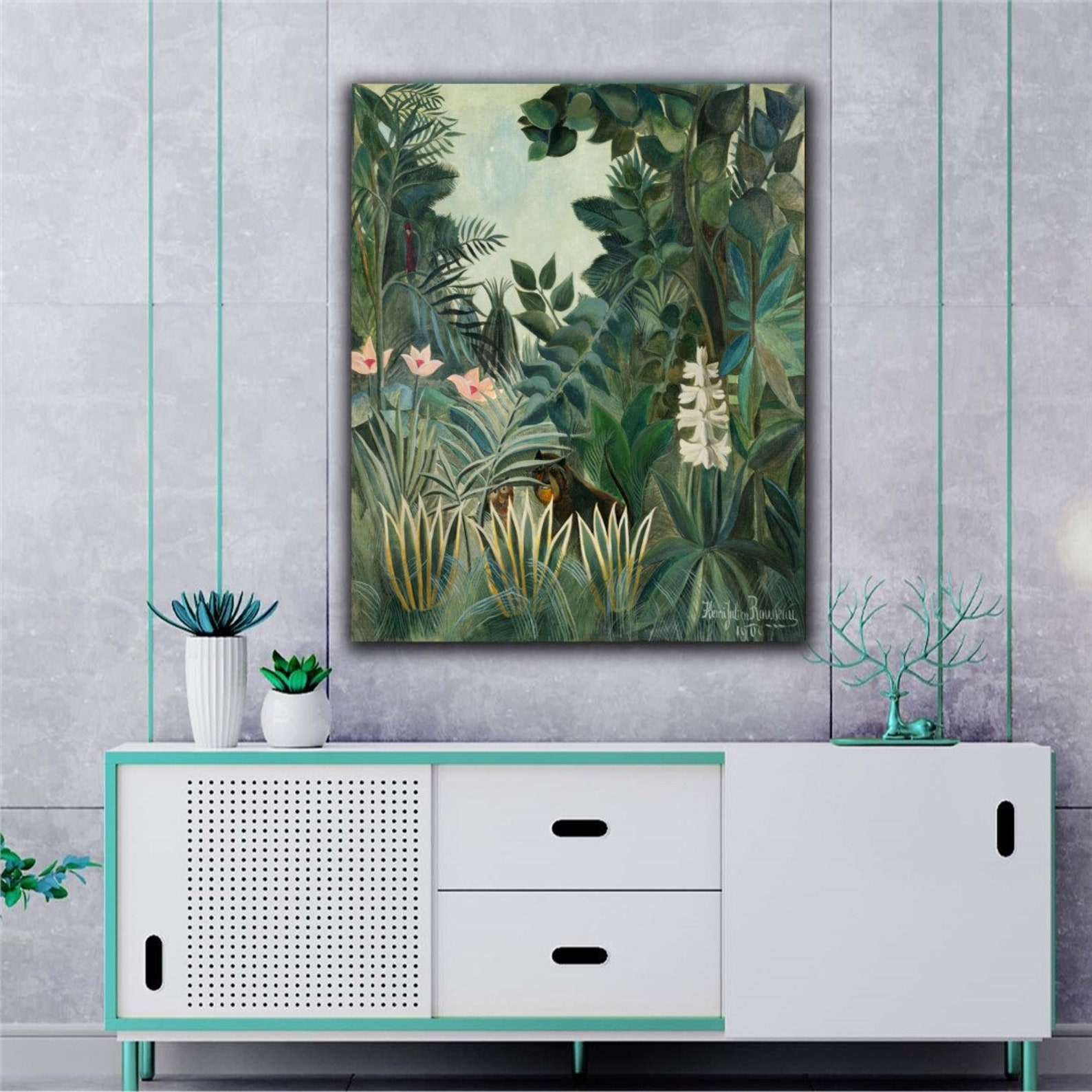 Henri Rousseau the Equatorial Jungle Canvas Print Wall Art,rousseau ...