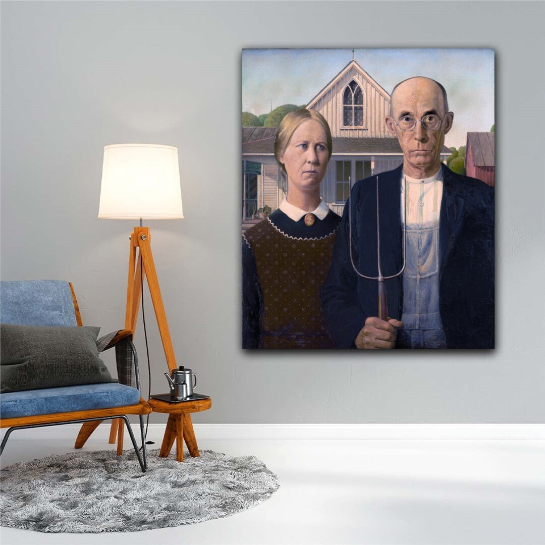 Grant Wood American Gothic 1930 Canvas Print Wall Art,grant Wood ...