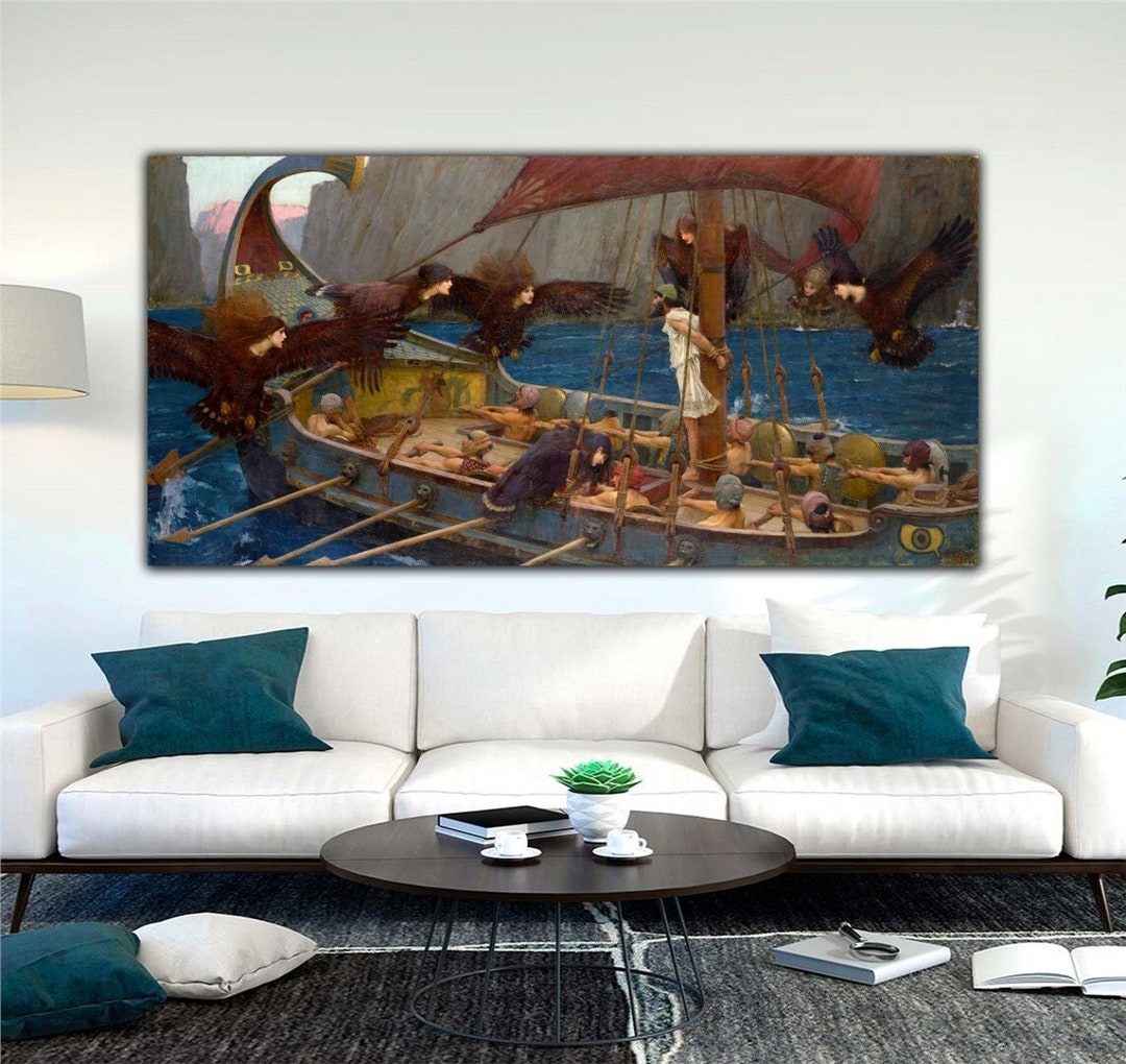 John William Waterhouse Ulysses and the Sirens 1891 Canvas Print Wall Art,waterhouse Print ...