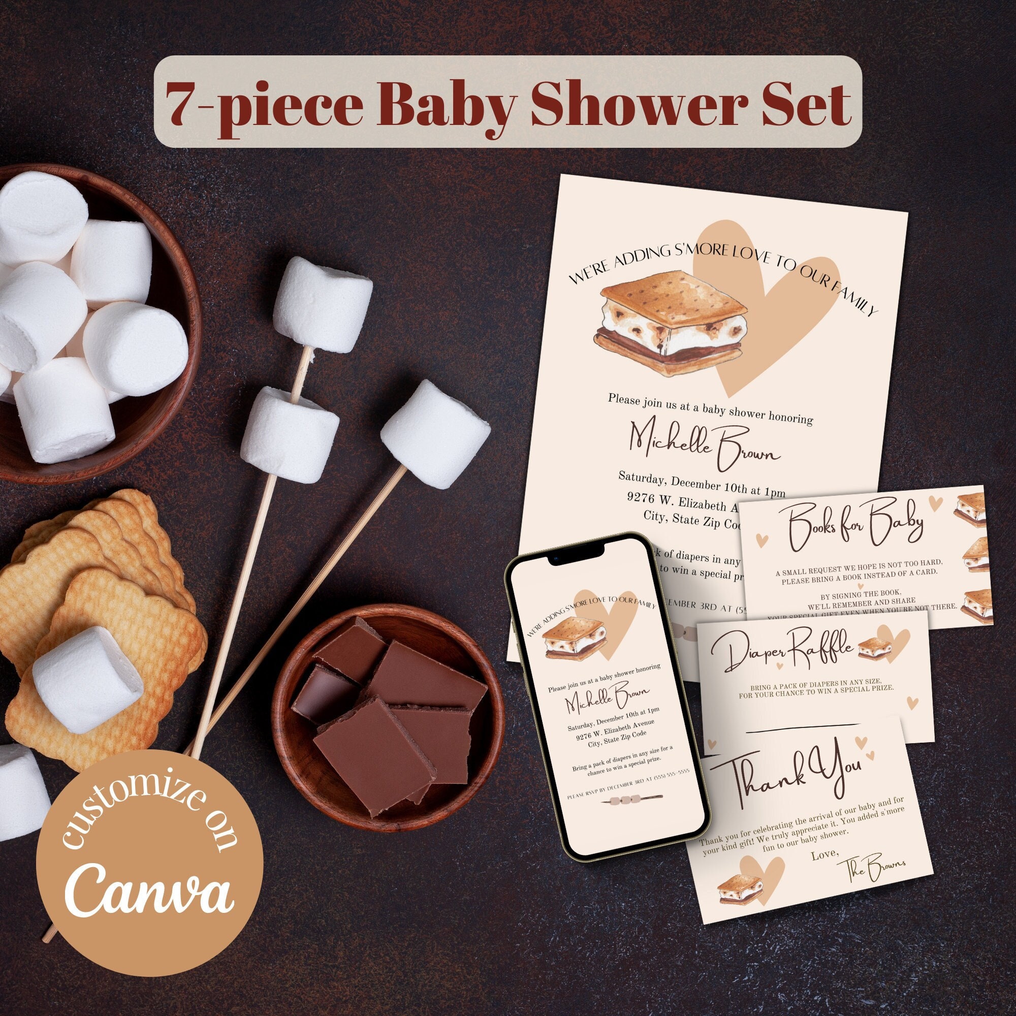 Winter Baby Shower Invitation S'mores Baby Shower - Etsy