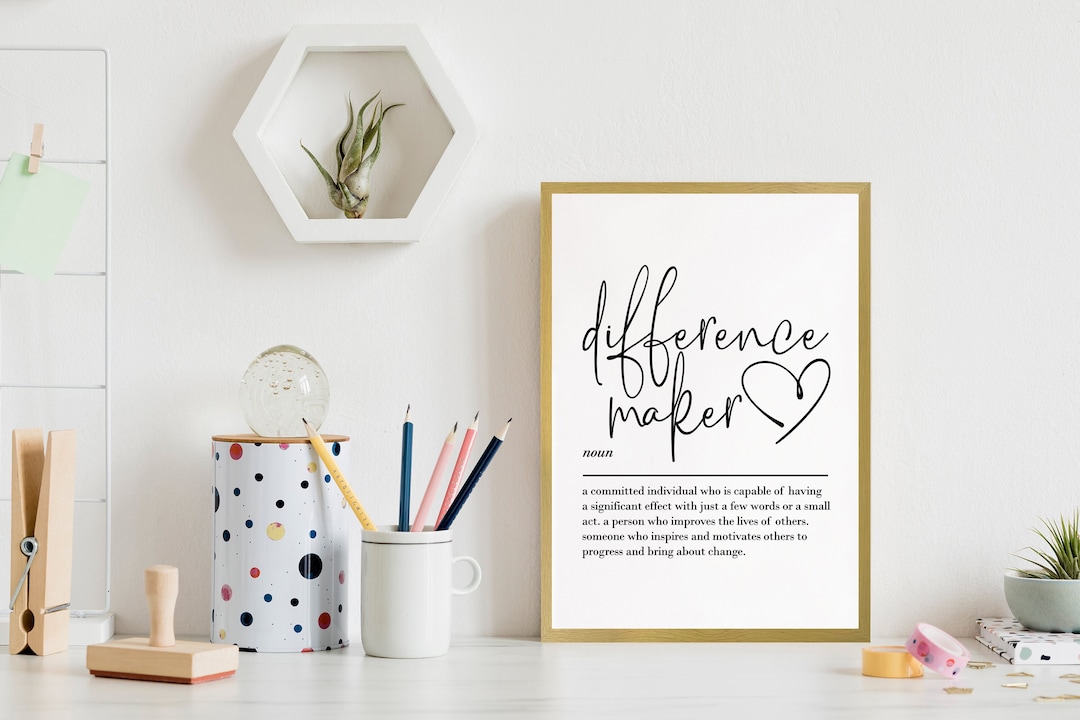 Difference Maker Definition Wall Art Teacher Gifts Thank - Etsy