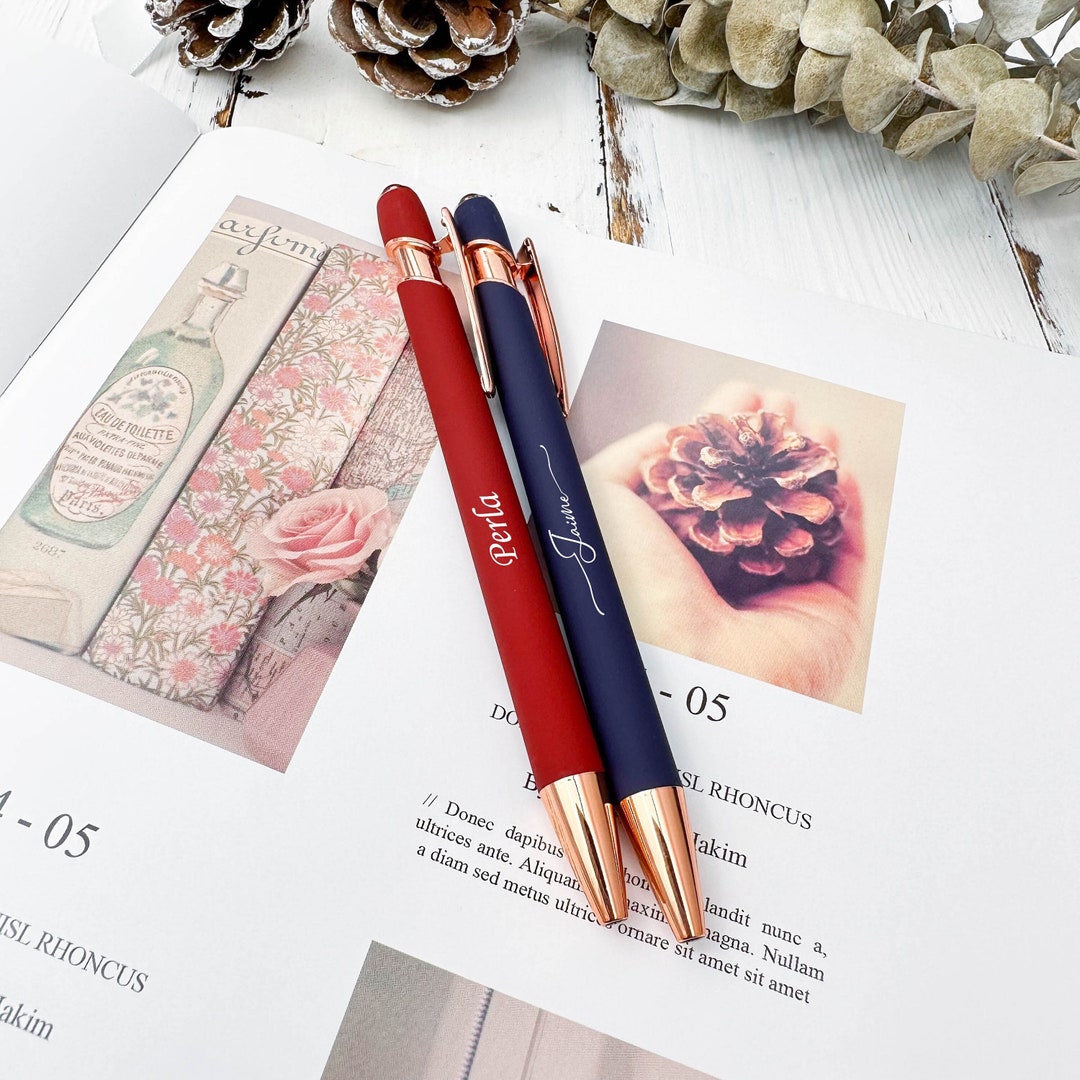 Personalized Luxurious Soft Touch Rose Gold Pen Rubberized - Etsy UK