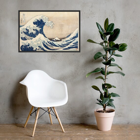 Katsushika Hokusai the Great Wave off Kanagawa Framed Poster - Etsy