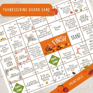 Thanksgiving Board Game Printable Instant Download Thanksgiving Game ...