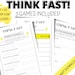 Think Fast Printable Instant Download Game for Family Night | Party ...