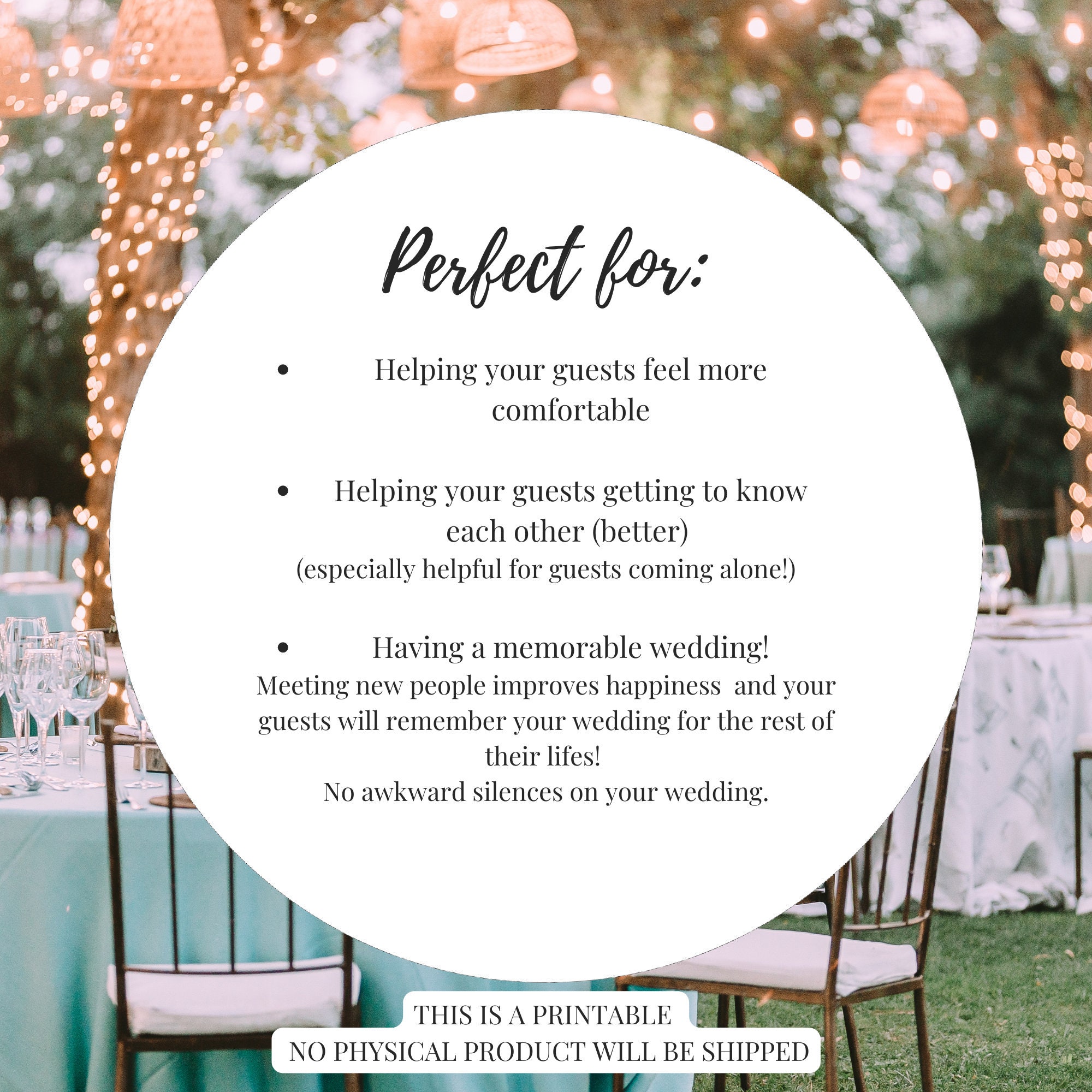 Printable Wedding Conversation Starters Cards, Table Talk Game for ...