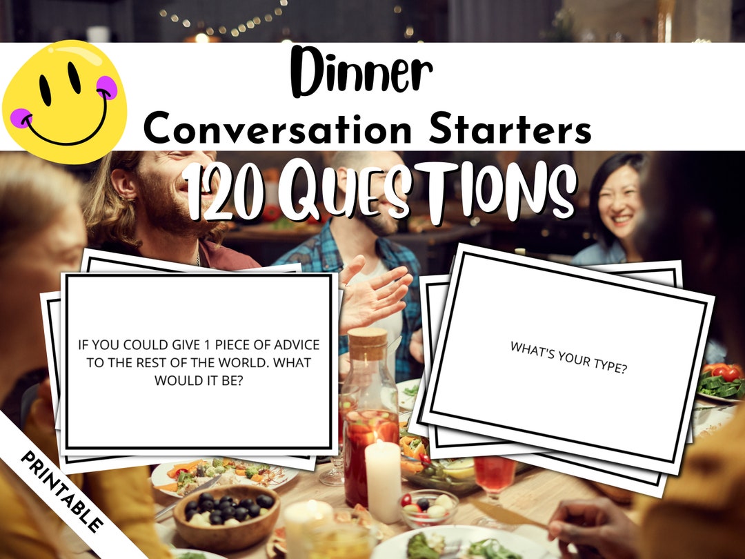 120 Printable Dinner Conversation Starter Cards,table Talk Game,social ...