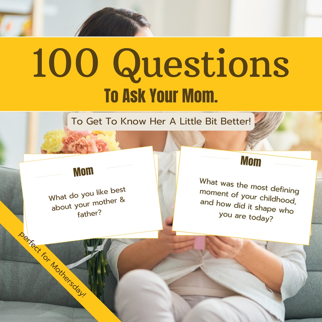 100 Questions to Ask Your Mom, Table Talk Game, Conversation Cards ...