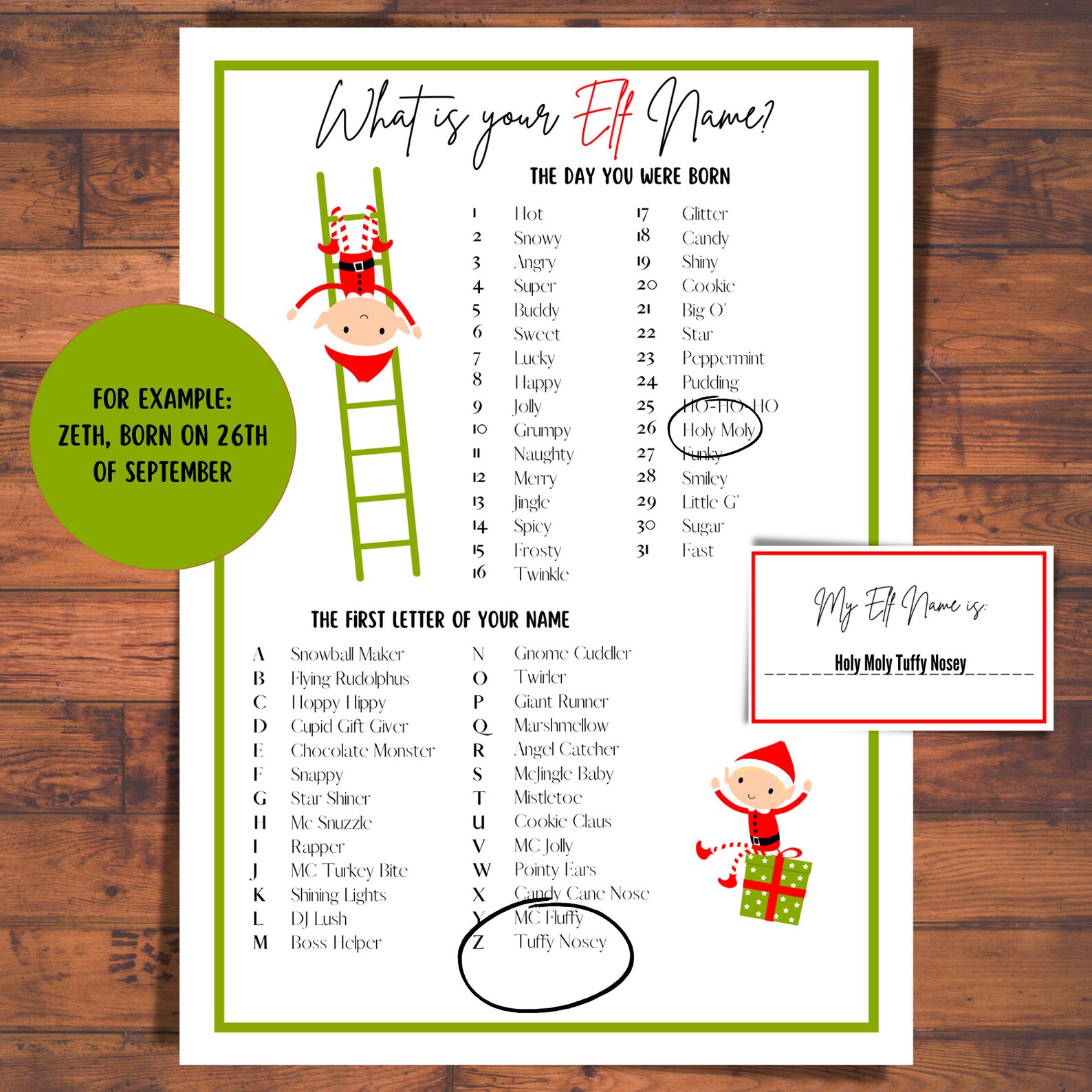 What's Your Elf Name Funny Christmas Game for Kids, Printable Christmas ...