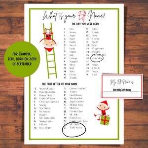 What's Your Elf Name Funny Christmas Game for Kids, Printable Christmas ...