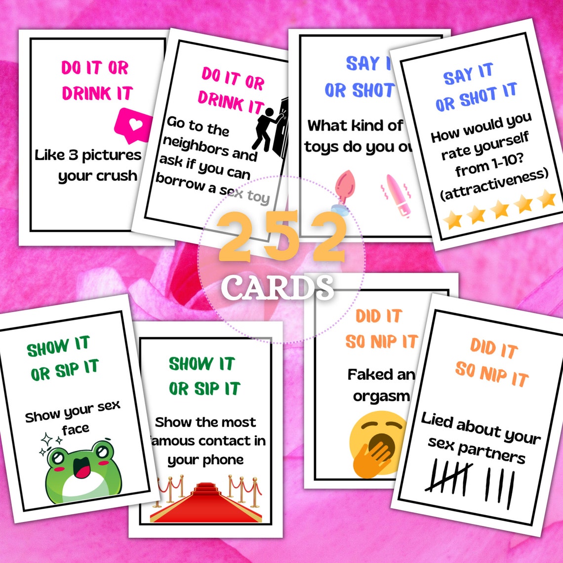 Printable Drinking Game Cards,party Game,ladies Night,printable,adult ...