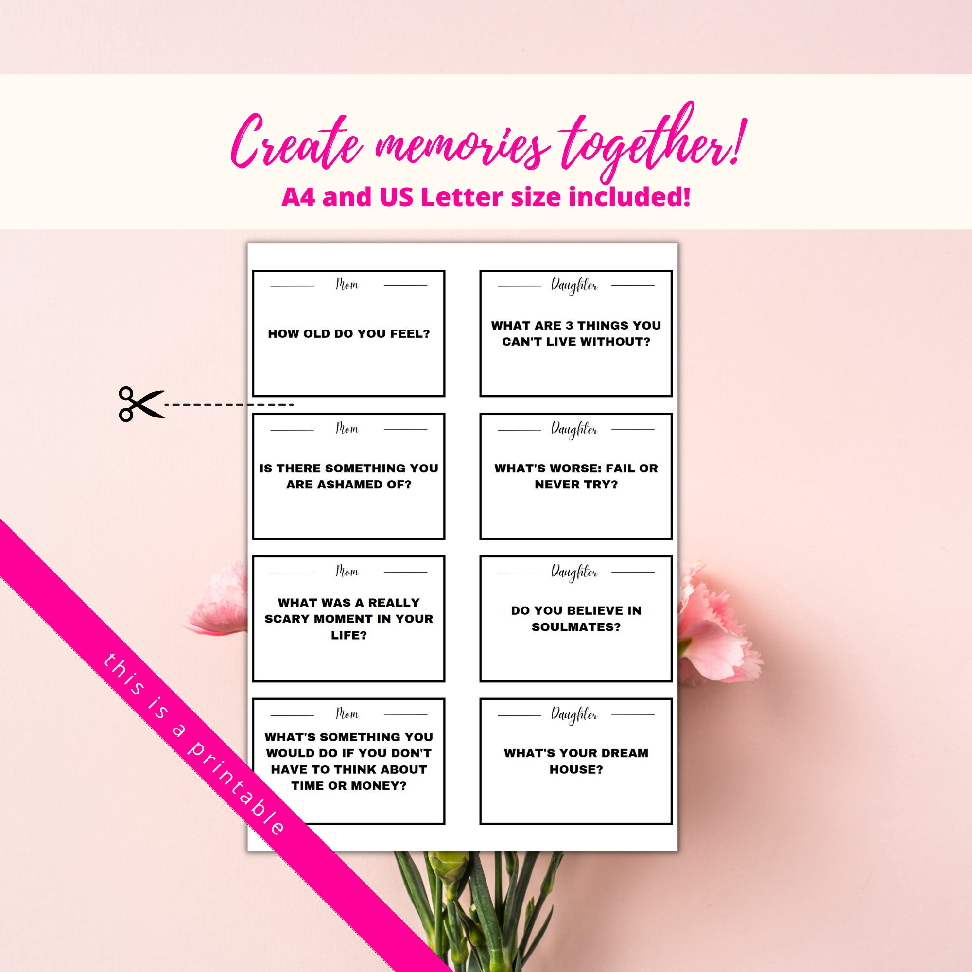 Mother-daughter Table Talk Game,conversation Cards,mother's Day Gift ...