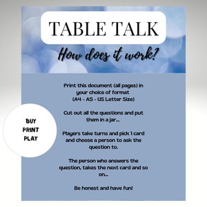 200 Printable Conversation Starters for Work,table Talk Game,office ...