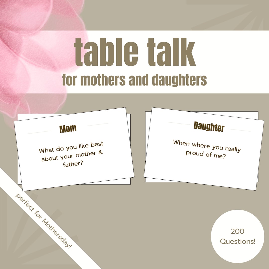 Mother-daughter Table Talk Game,conversation Cards,mother's Day Gift ...