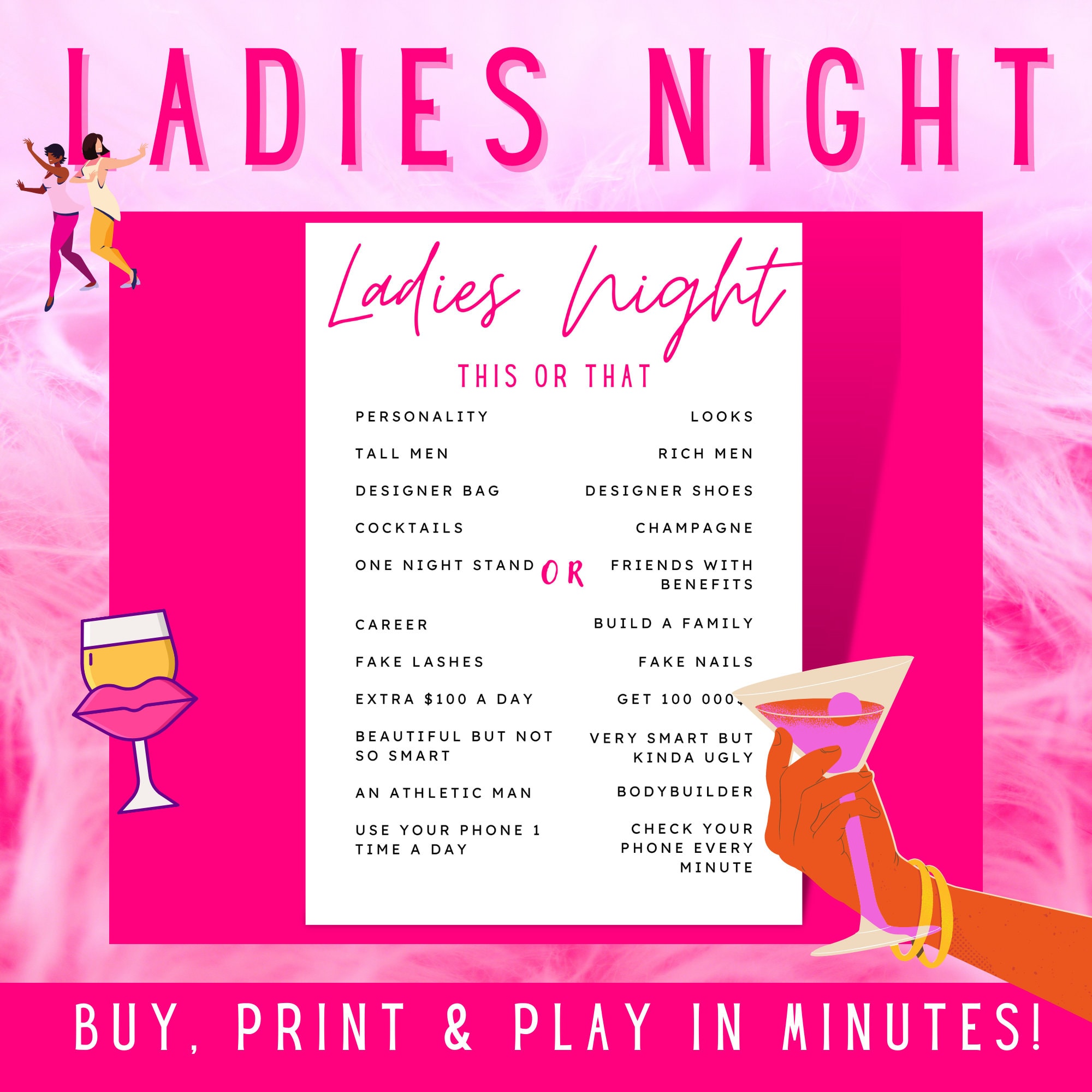 Ladies Game Night | Game Bundle | Printable Instant Download for Game ...