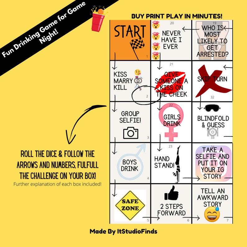 Printable Board Game,family Board Game,party Game for Game Night ...