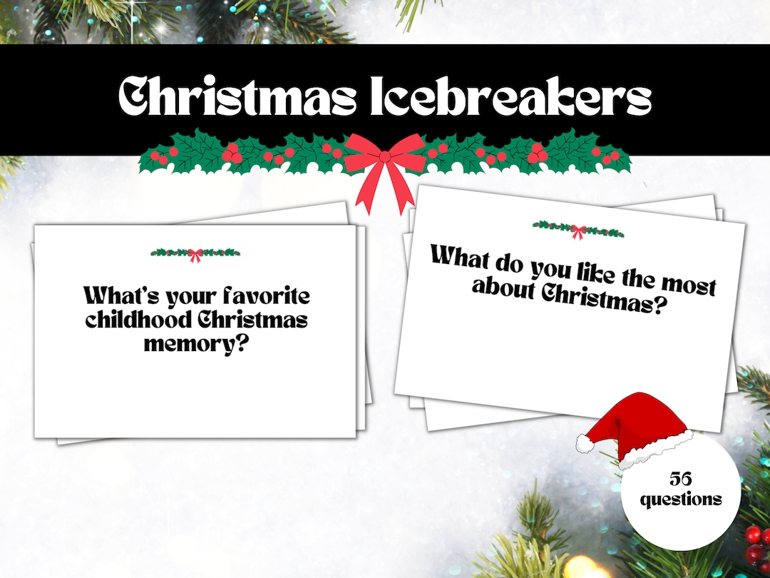 Christmas Icebreaker Cards, Printable Game, Christmas Conversation ...