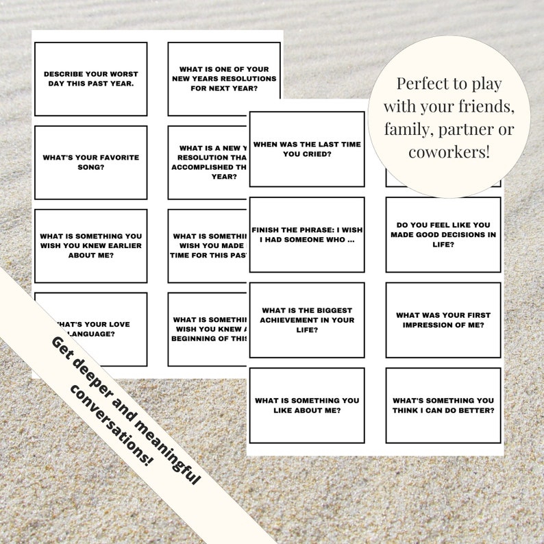 200 Printable Conversation Starter Cards New Years Eve,table Talk New ...