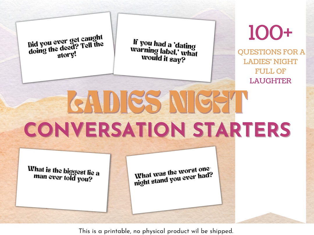 100+ Printable Conversation Starters for Ladies Night, Table Talk for ...