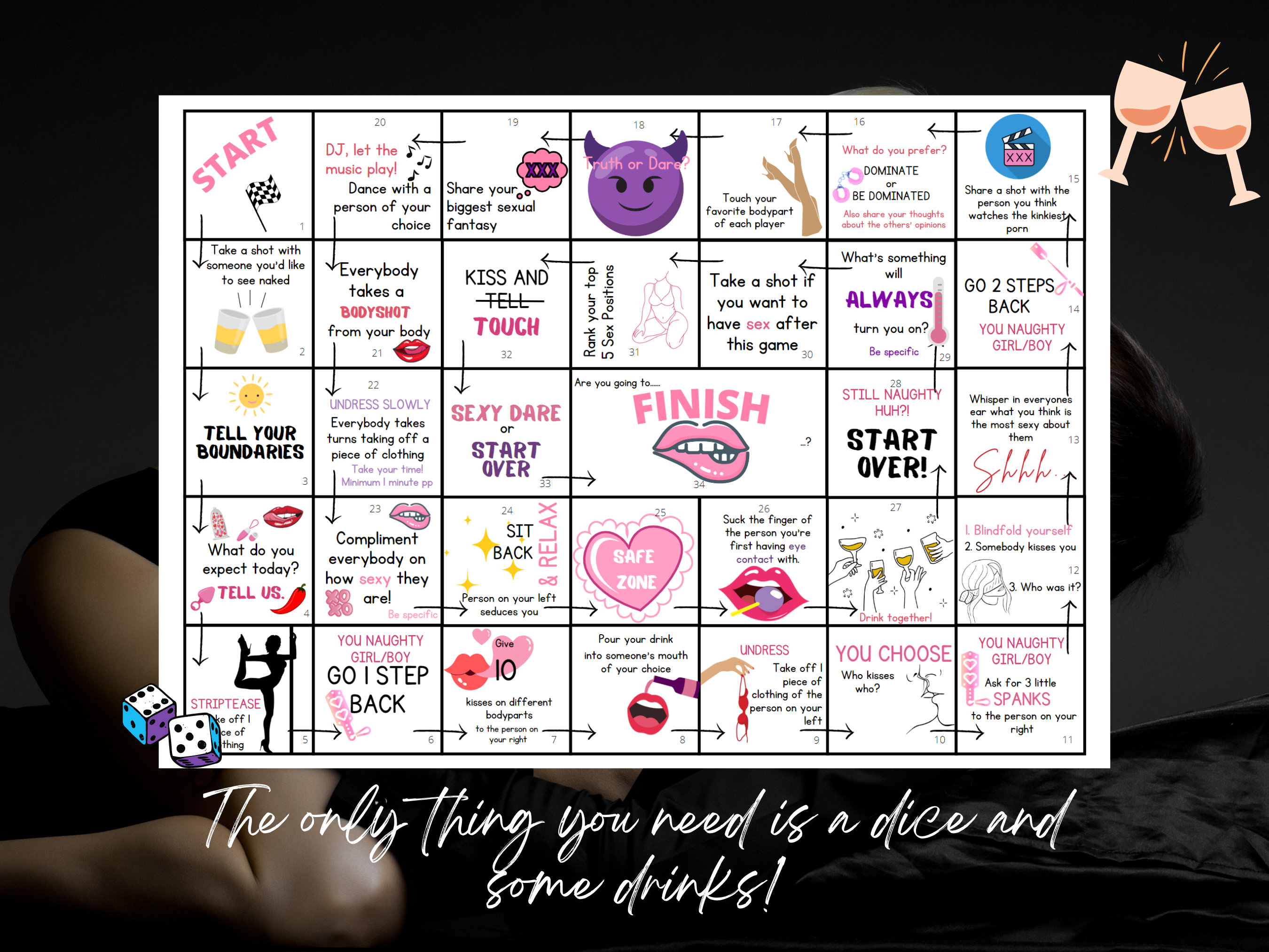 Printable Swingers Board Game for Couples | Foreplay Game Sex Game,adult Game for Swinger Party ...