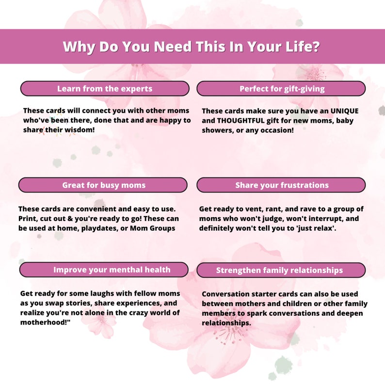 Mothers Table Talk Game,conversation Starter Cards,mother's Day Gift ...