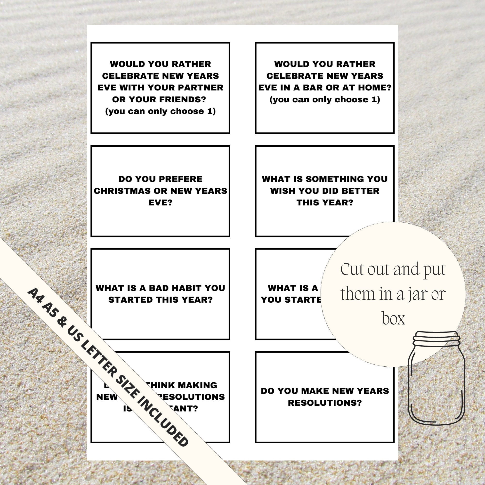 200 Printable Conversation Starter Cards New Years Eve,table Talk New ...