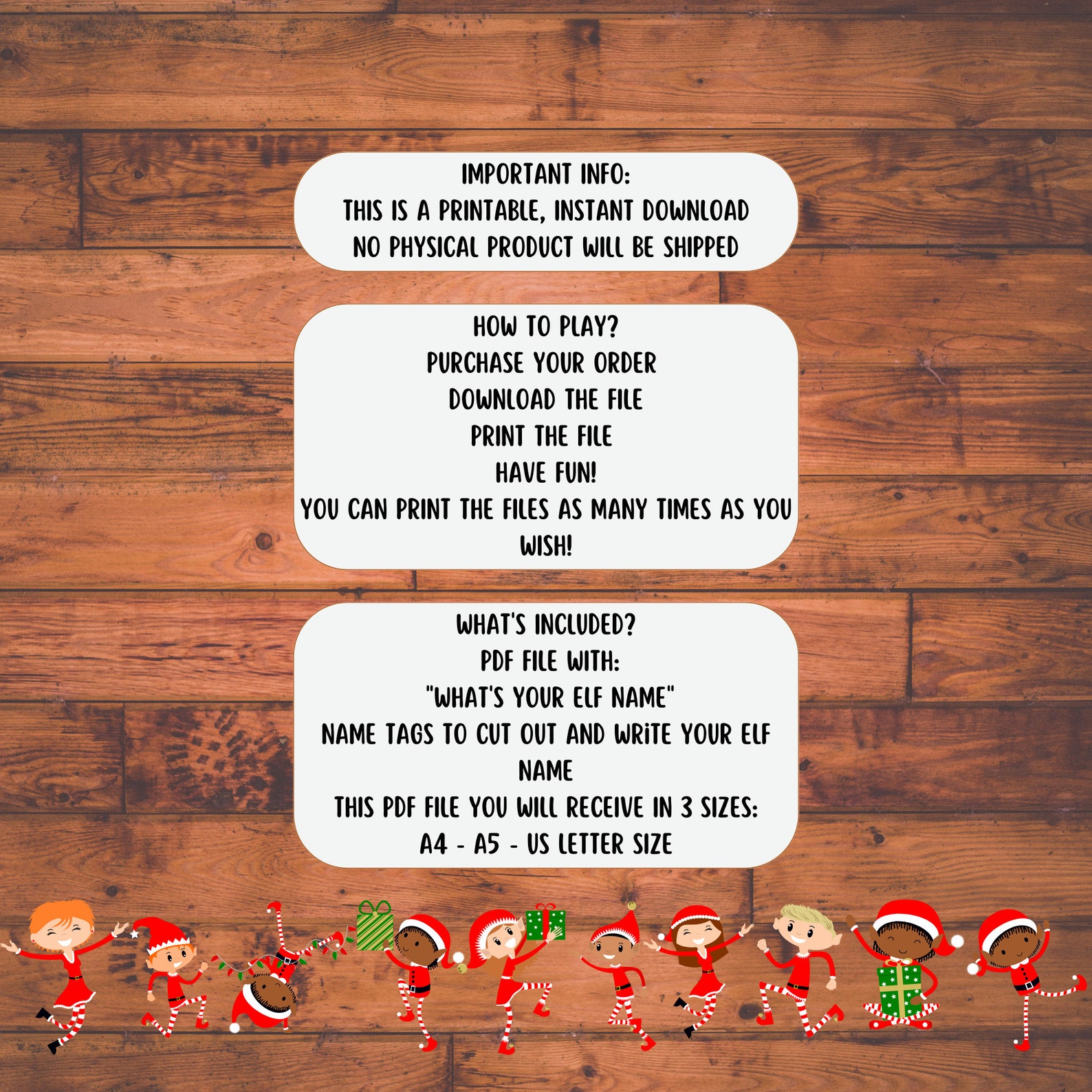 What's Your Elf Name Funny Christmas Game for Kids, Printable Christmas ...