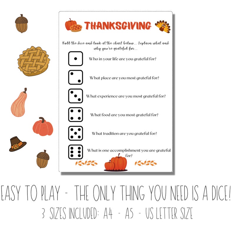 Thanksgiving Game Printable Instant Download for Thanksgiving Dinner or ...