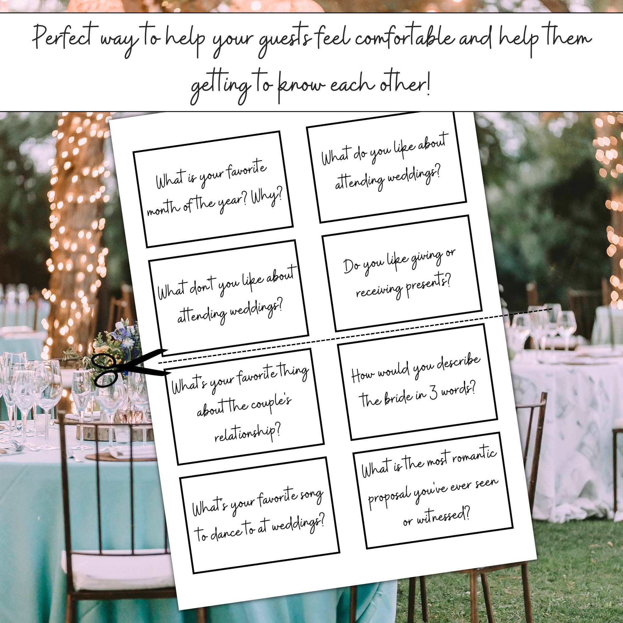 Lesbian Same Sex Printable Wedding Conversation Starters Cards,table ...