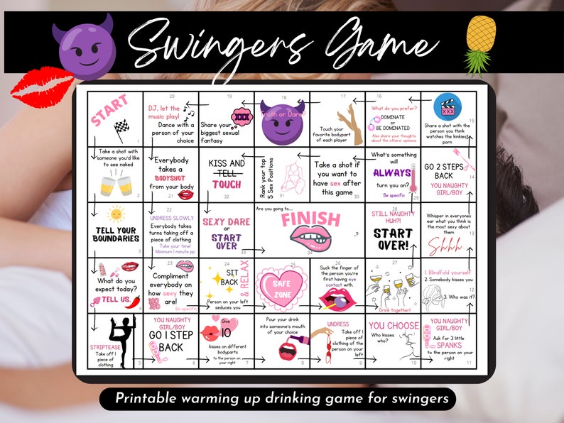 Printable Swingers Board Game for Couples | Foreplay Game Sex Game ...