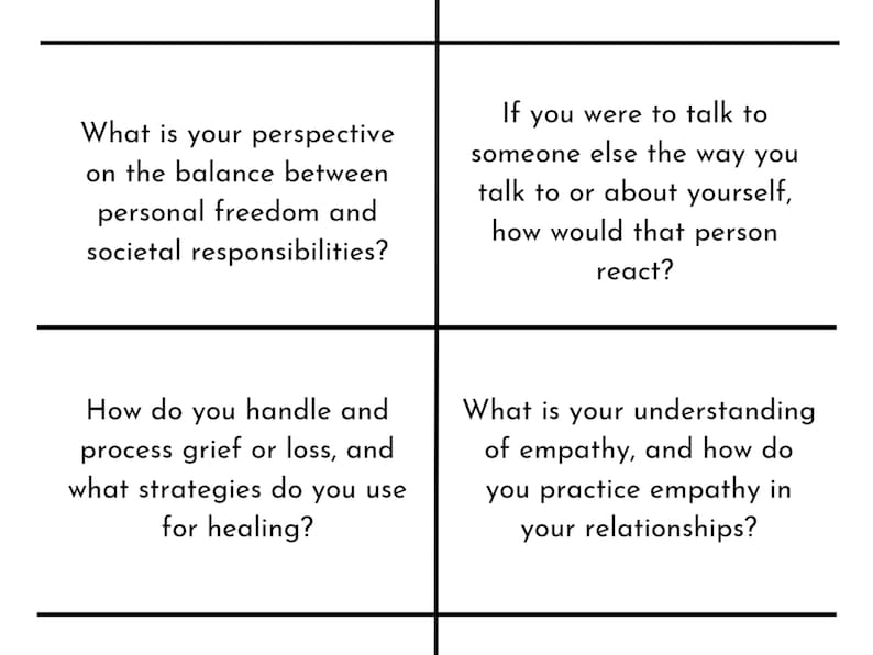 56 Printable Deep Conversation Starters Table Topics - Etsy