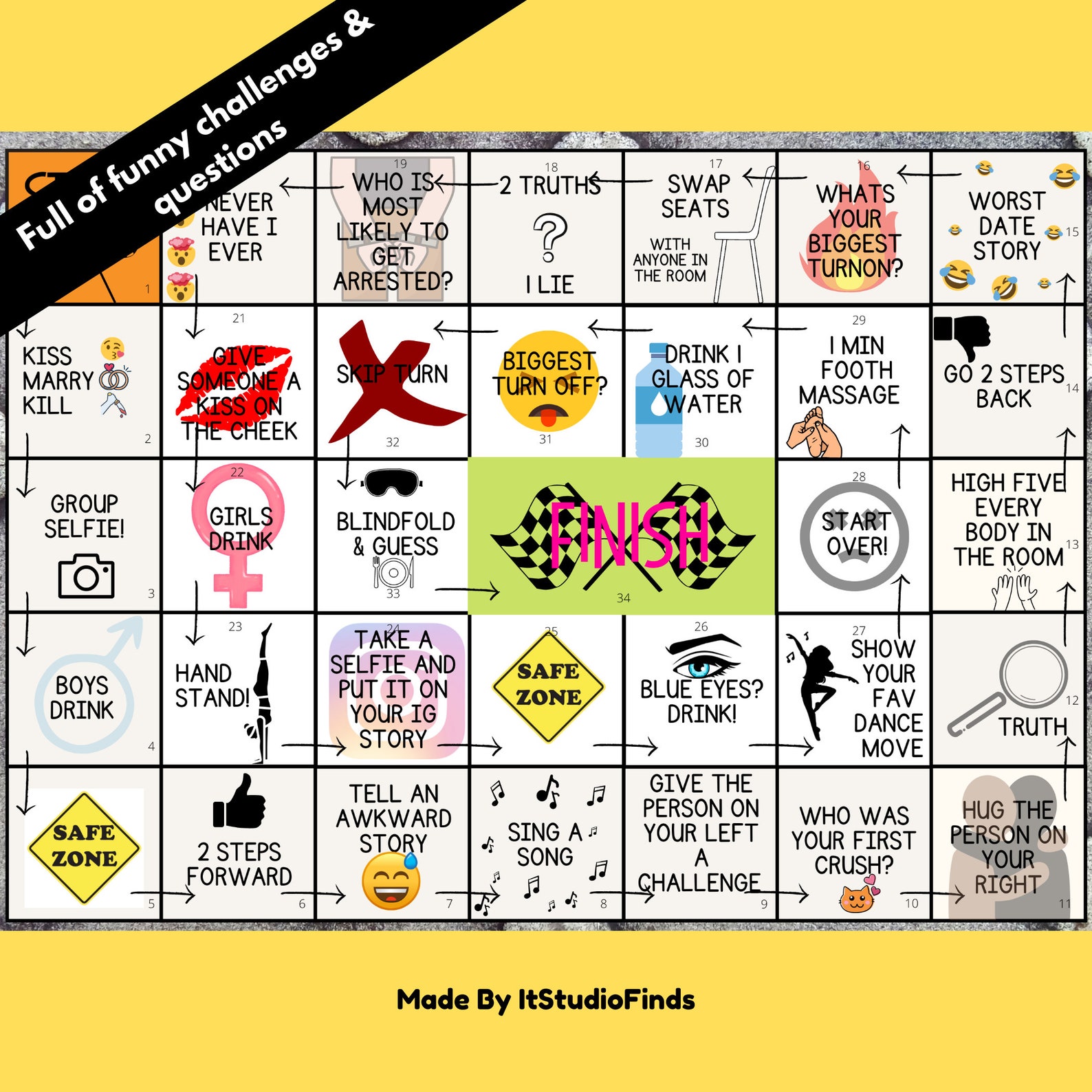 Printable Board Game,family Board Game,party Game for Game Night ...