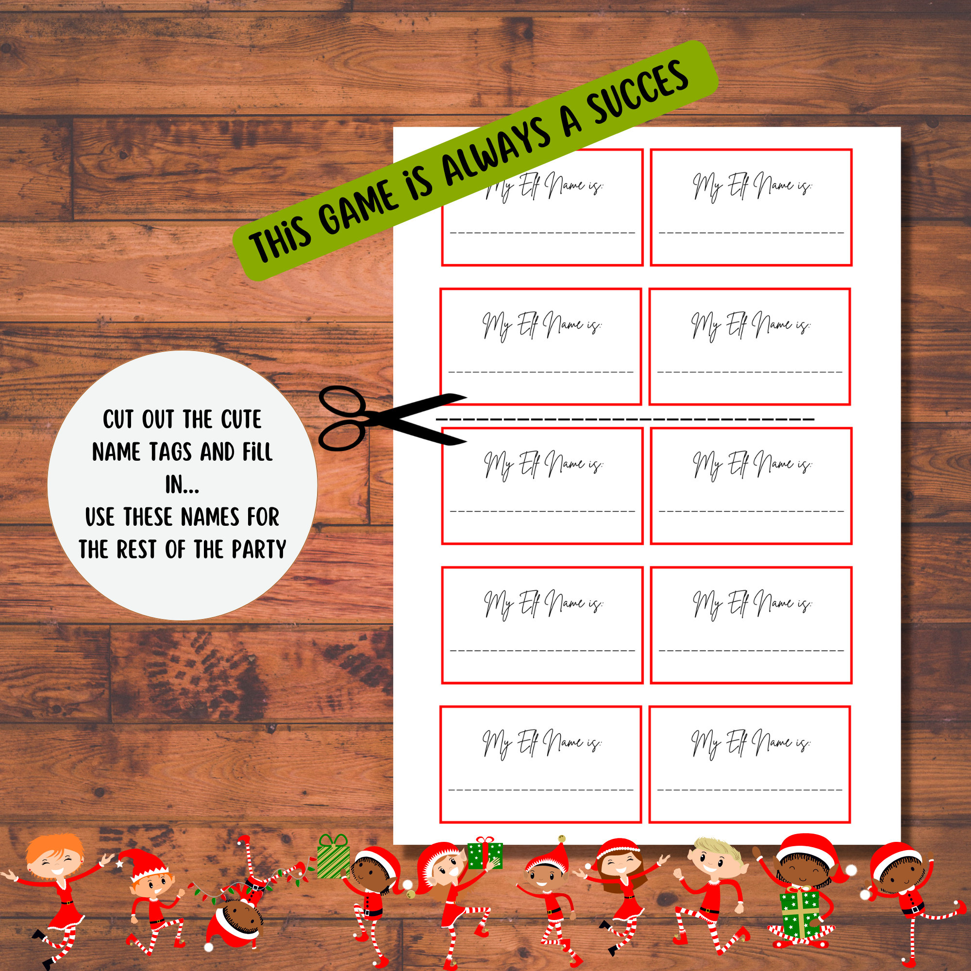 What's Your Elf Name Funny Christmas Game for Kids, Printable Christmas ...
