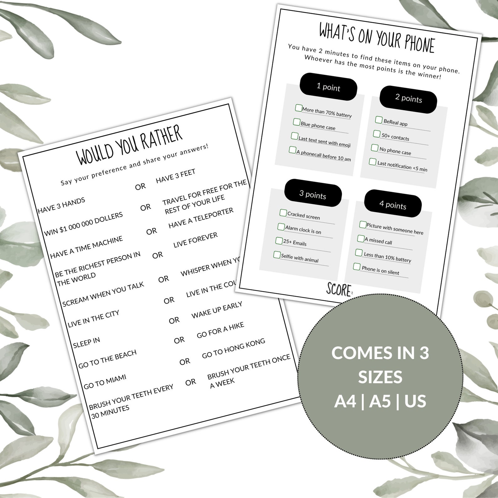 Printable Dinner Party Games,dinner Table Party Gamest, Bachelorette ...
