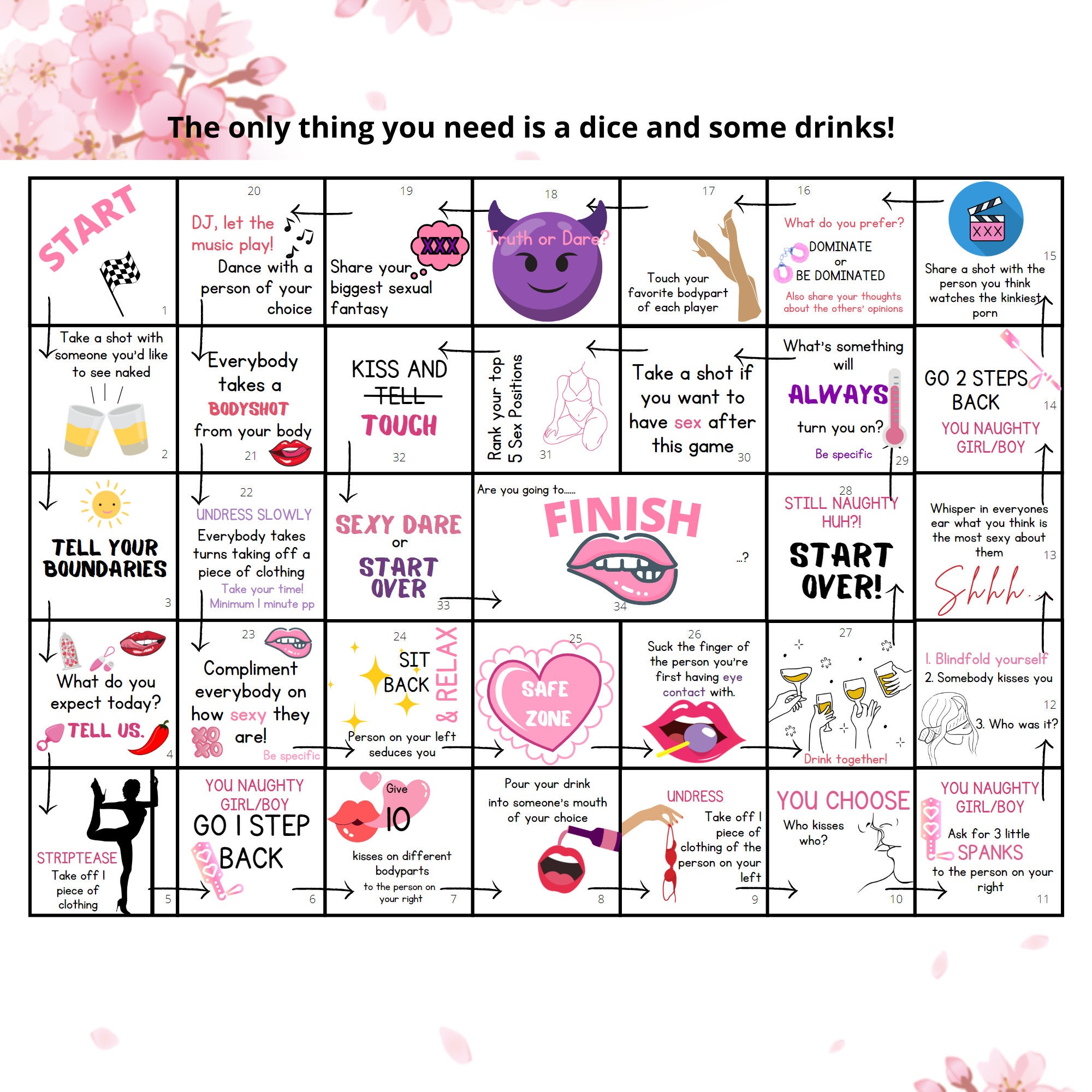 Printable Swingers Board Game for Couples Foreplay Game Sex - Etsy UK