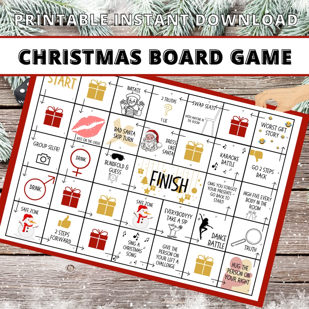 Adult,christmas Printable Board Game,drinking Game,trivia,party Game ...