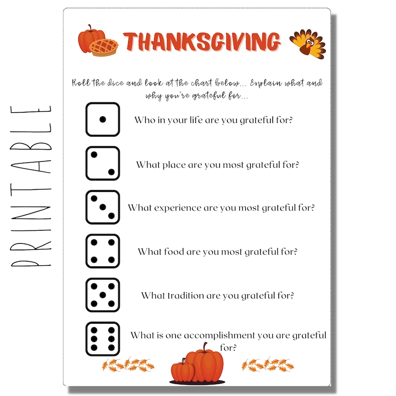 Thanksgiving Game Printable Instant Download for Thanksgiving Dinner or ...
