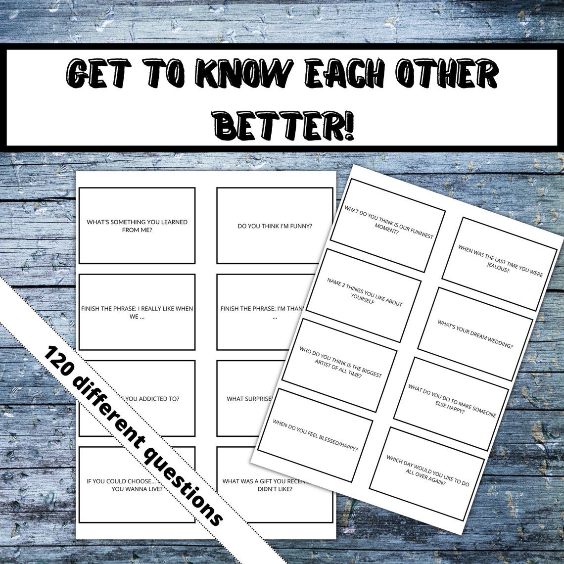 120 Printable Conversation Starter Cards,table Talk Game,social Anxiety ...