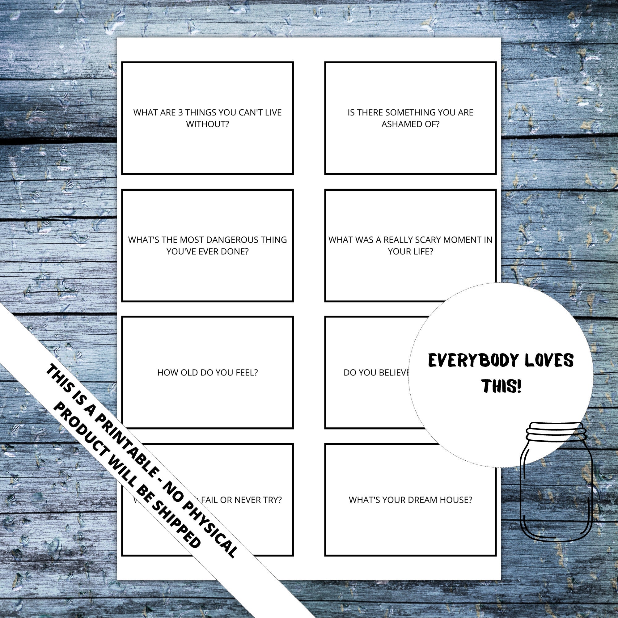120 Printable Conversation Starter Cards,table Talk Game,social Anxiety ...